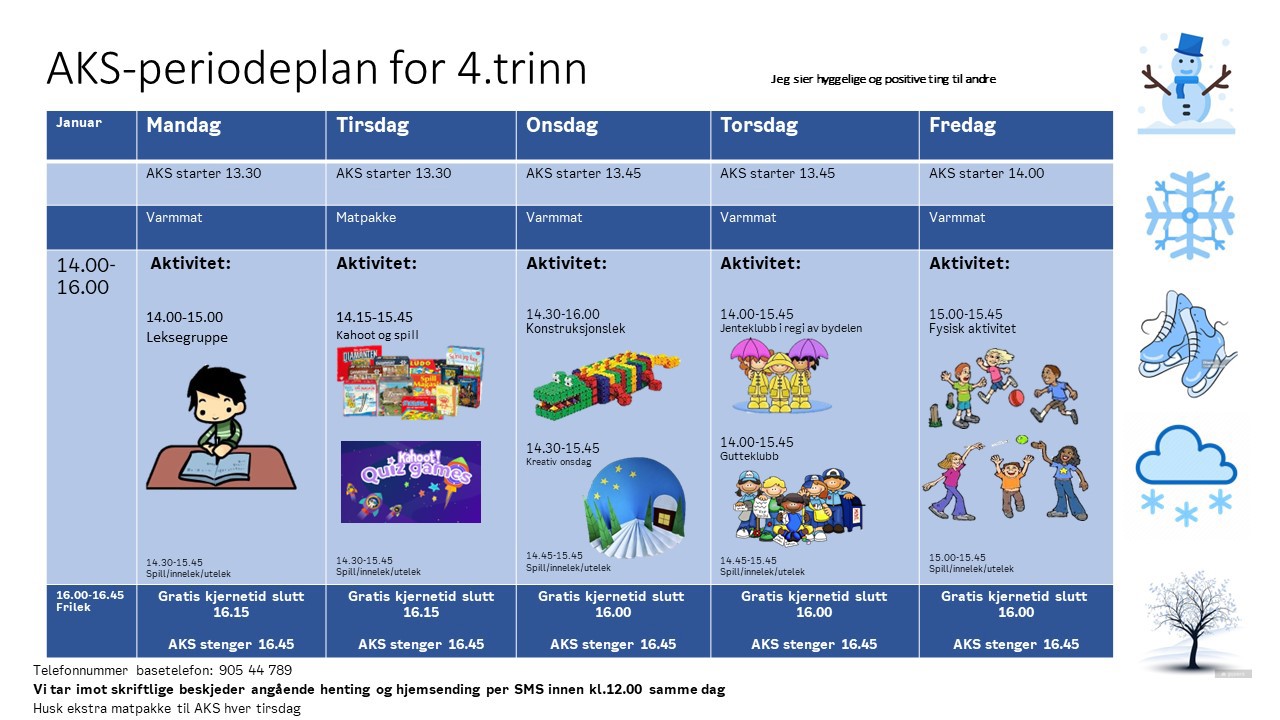 Periodeplan for 4.trinn