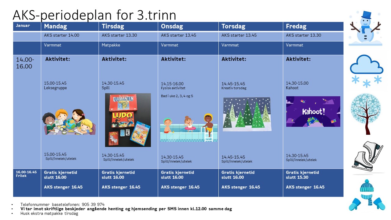 Periodeplan for 3.trinn