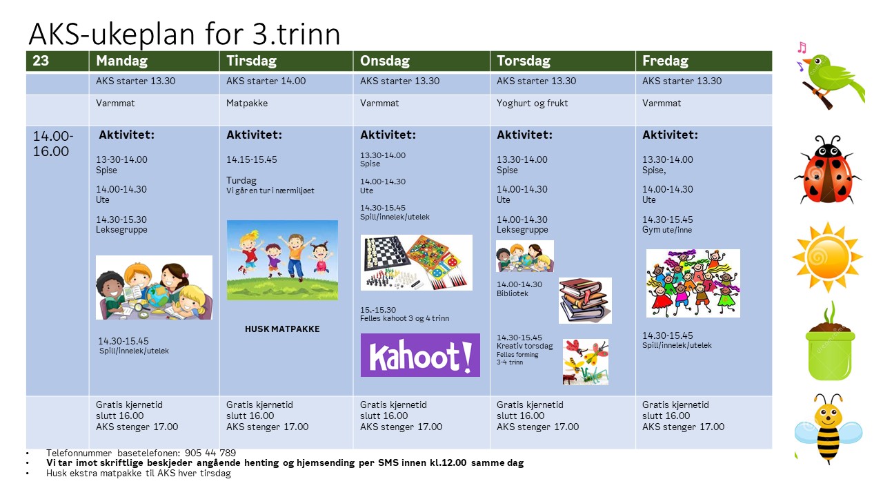 Ukeplan 3. trinn